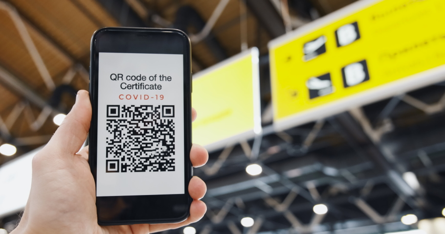 hand showing qr code airport on Stock Footage Video (100% Royalty-free ...