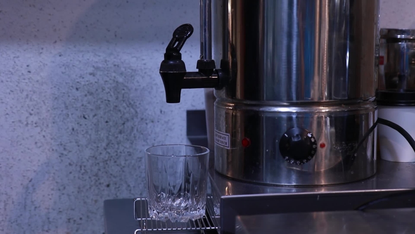 hot water flows into transparent glass Stock Footage Video (100% ...