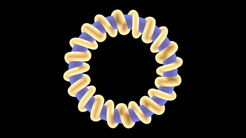 Golden Spiral Toroidal Metal Ring Animation Stock Footage Video (100% ...