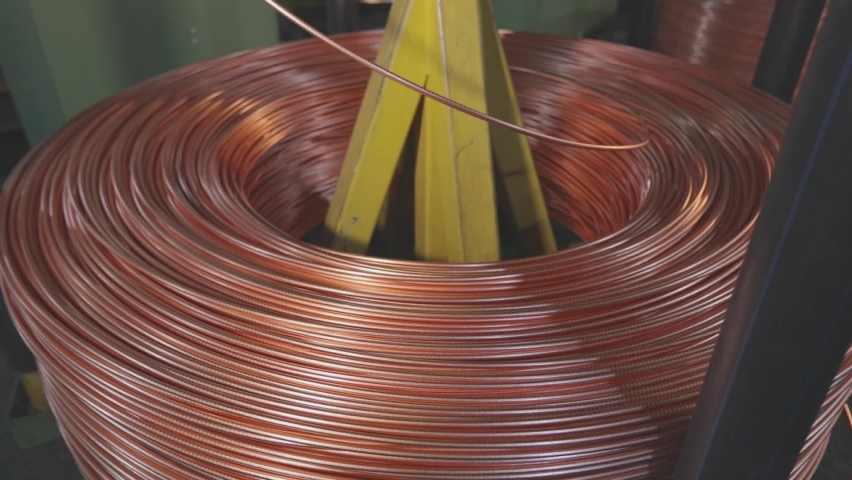 copper cable manufacturing process spool rotation Stock Footage Video ...