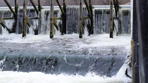 Streams Water Passing Through Dam Slide Stock Footage Video (100% ...