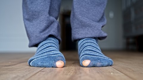 Careless Poor Caucasian Male Moving Feet Stock Footage Video (100% ...