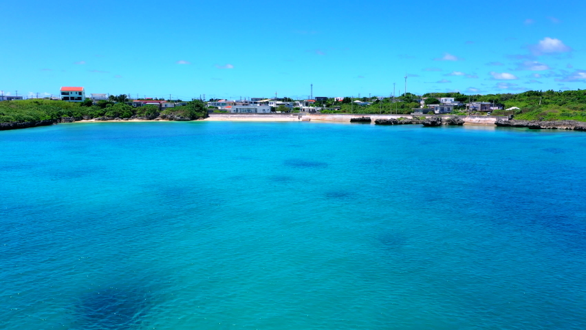 4k aerial video tropical shore miyako Stock Footage Video (100% Royalty ...