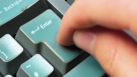 Man Pressing Hitting End Key On Stock Footage Video (100% Royalty-free ...