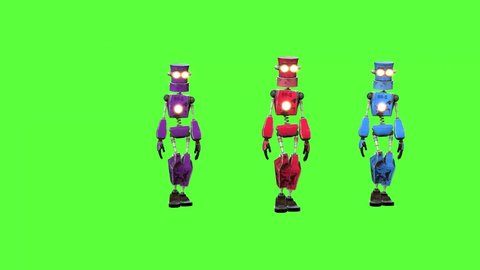 Funny Robot Dance On Green Screen Stock Footage Video (100% Royalty ...
