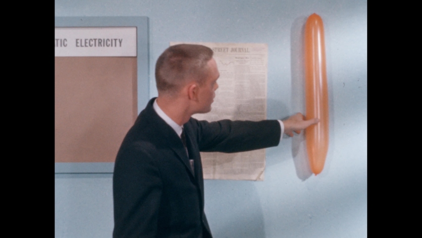 1960s man talking rubbing balloon on Stock Footage Video (100% Royalty ...