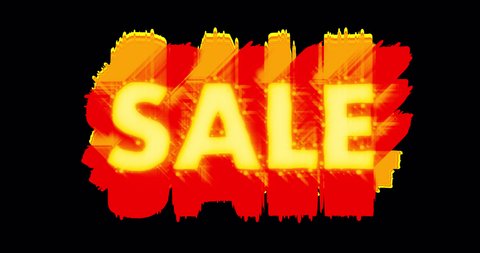 Animated Loop Inscription Sale On Transparent Stock Footage Video (100% ...