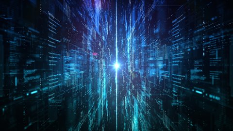 Digital Cyberspace Futuristic Digital Data Matrix Stock Footage Video ...