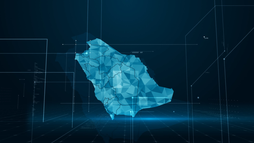 digital saudi arabia map Stock Footage Video (100% Royalty-free ...