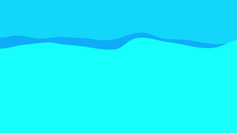 Simple Blue Wave Cartoon Abstract Background Stock Footage Video (100% ...