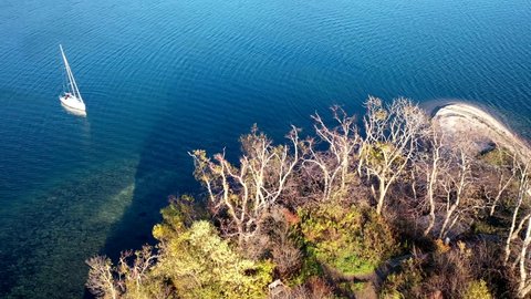 Aerial View Small Island Truda Bay Stock Footage Video (100% Royalty ...