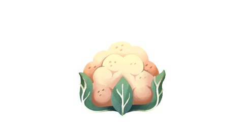 Cauliflower On Transparent Background Loop Animation Stock Footage ...