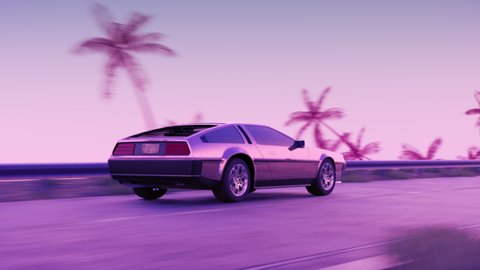 740 Retro wave car Stock Video Footage - 4K and HD Video Clips ...