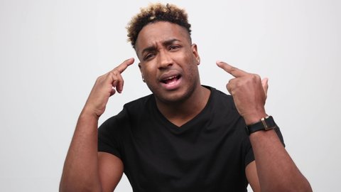 Rough Black Man Afro Hairstyle Shows Stock Footage Video (100% Royalty ...