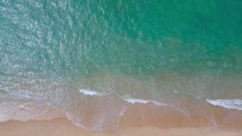 Aerial View Topview Beach Sand Seawater Stock Footage Video (100% ...