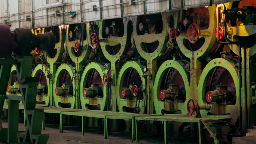 old manufacturing equipment produce paper machine Stock Footage Video ...