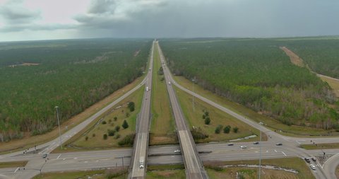 Aerial View Interstate I10 Freeway Massive Stock Footage Video (100% ...