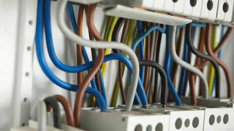 Different Colors Wires Inside Circuit Breakers Stock Footage Video (100 ...