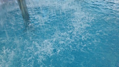 Water Drop Swimming Pool Blue Color Stock Footage Video (100% Royalty ...