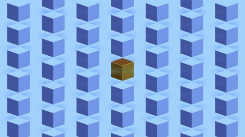Gold Color Cube Abstract 3d Render Stock Footage Video (100% Royalty ...