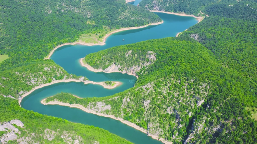 Winding Blue River Meandri Cehotine On Stock Footage Video (100% ...