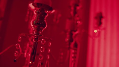 Closeup Candlestick Red Glow Stock Footage Video (100% Royalty-free ...