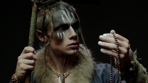 Concentrated Elf Witcher Stick Awesome Makeup Stock Footage Video (100% ...