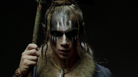 Exalted Elf Cultist Wooden Stick White Stock Footage Video (100% ...