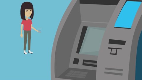 Withdrawing Money Atm Machine Vyond Animation Stock Footage Video (100% ...