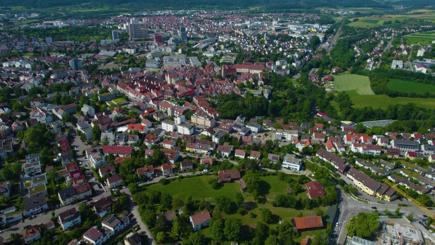 aerial view city leonberg germany Stock Footage Video (100% Royalty ...