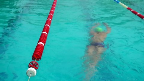 Swimming Pool Training Athletes Practice Swimming Stock Footage Video ...