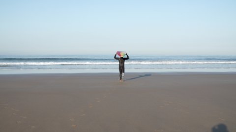 Back View Man Disability Going Ocean Stock Footage Video (100% Royalty ...