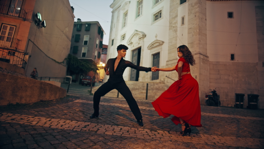 beautiful couple dancing latin dance on Stock Footage Video (100% ...