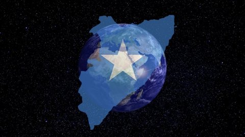 Flowing Stars Map Somalia On Earth Stock Footage Video (100% Royalty ...