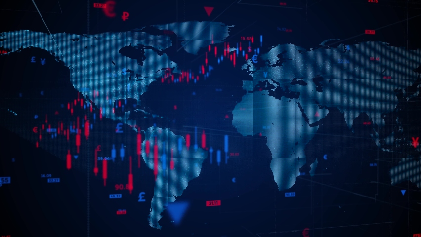 world map financial chart concept global Stock Footage Video (100% ...