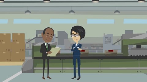 Industrial Manufacturing Continuous Process Packaging Animated Stock ...