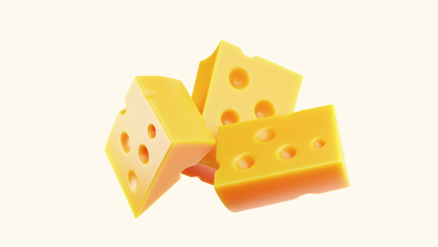 cheese turning around vertical axis isolated Stock Footage Video (100% ...