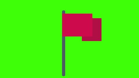 4k Animated Red Flag Icon Squareshaped Stock Footage Video (100% ...