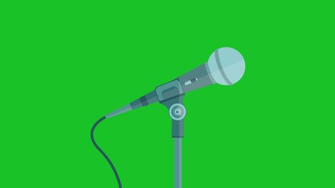 Animation Microphone On Stand On Chroma Stock Footage Video (100% ...