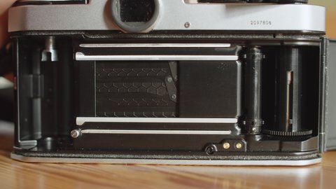 Macroshot Shutter Wheel Vintage Analog Camera Stock Footage Video (100% ...