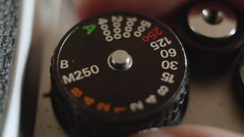 Macroshot Shutter Wheel Vintage Analog Camera Stock Footage Video (100% ...