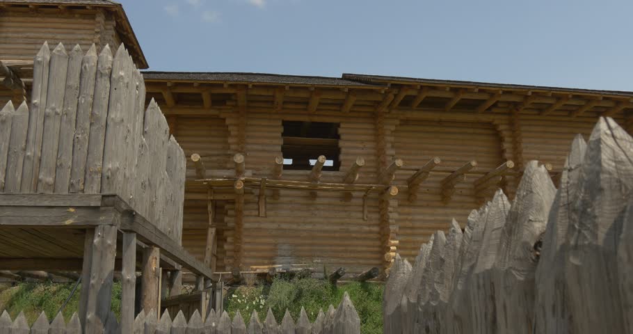 Ancient City Log Walls, Log Stock Footage Video (100% Royalty-free ...