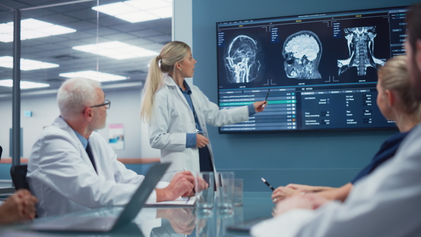 hospital conference meeting room neurologist shows Stock Footage Video ...
