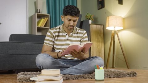 Confused Indian Student Meditating By Placing Stock Footage Video (100% ...