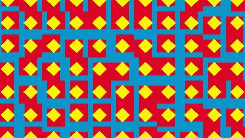 Geometric Pattern Animated Tiles Bold Primary Stock Footage Video (100% ...