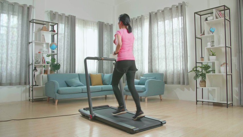 Back View Asian Woman Running On Stock Footage Video (100% Royalty-free ...