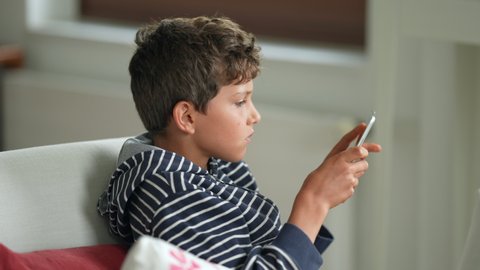 Young Boy Playing Game Tablet Child Stock Footage Video (100% Royalty ...