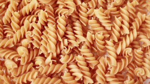 Fusilli Integrale Screw Shaped Pasta Rotation Stock Footage Video (100% ...