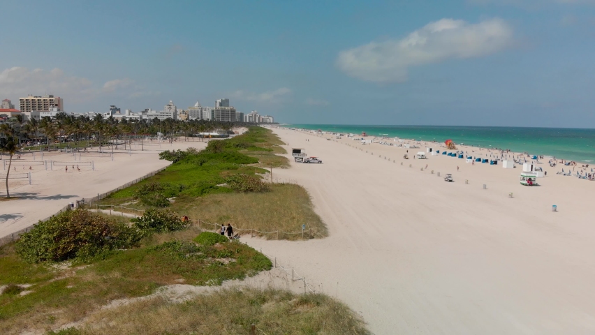 panoramic aerial view miami beach ocean Stock Footage Video (100% ...
