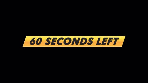 60 Seconds Left Countdown Alpha Background Stock Footage Video (100% ...